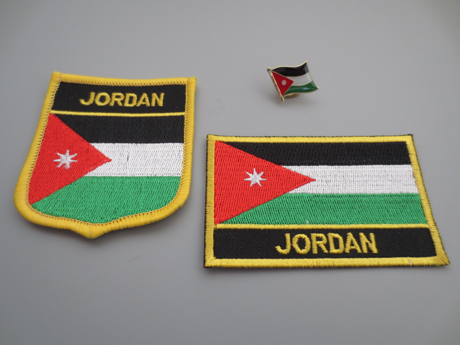 Set of Embroidery Flag Patch and Badge shield Patch and Lapel pin ...