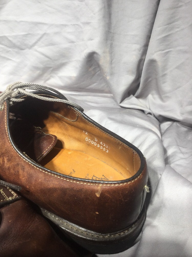 Mens 12 D Allen Edmonds Fulton Cognac Brown Oxfords Dress Shoes | eBay