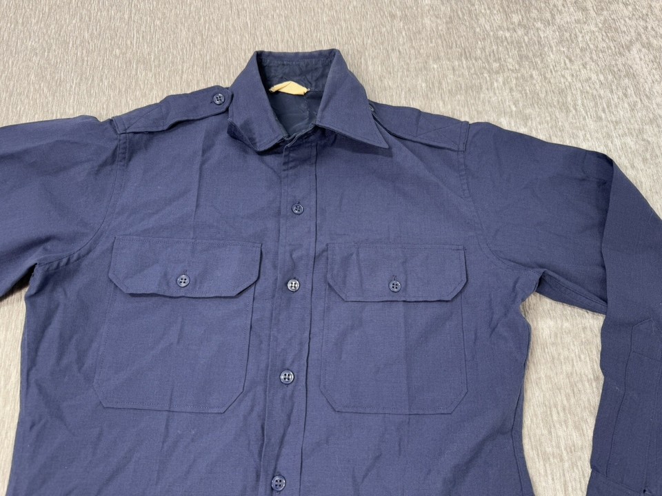 Vintage US AIR FORCE Shirt 14.5 x 32 Poly Wool TROPICAL BLUE AF SHADE ...