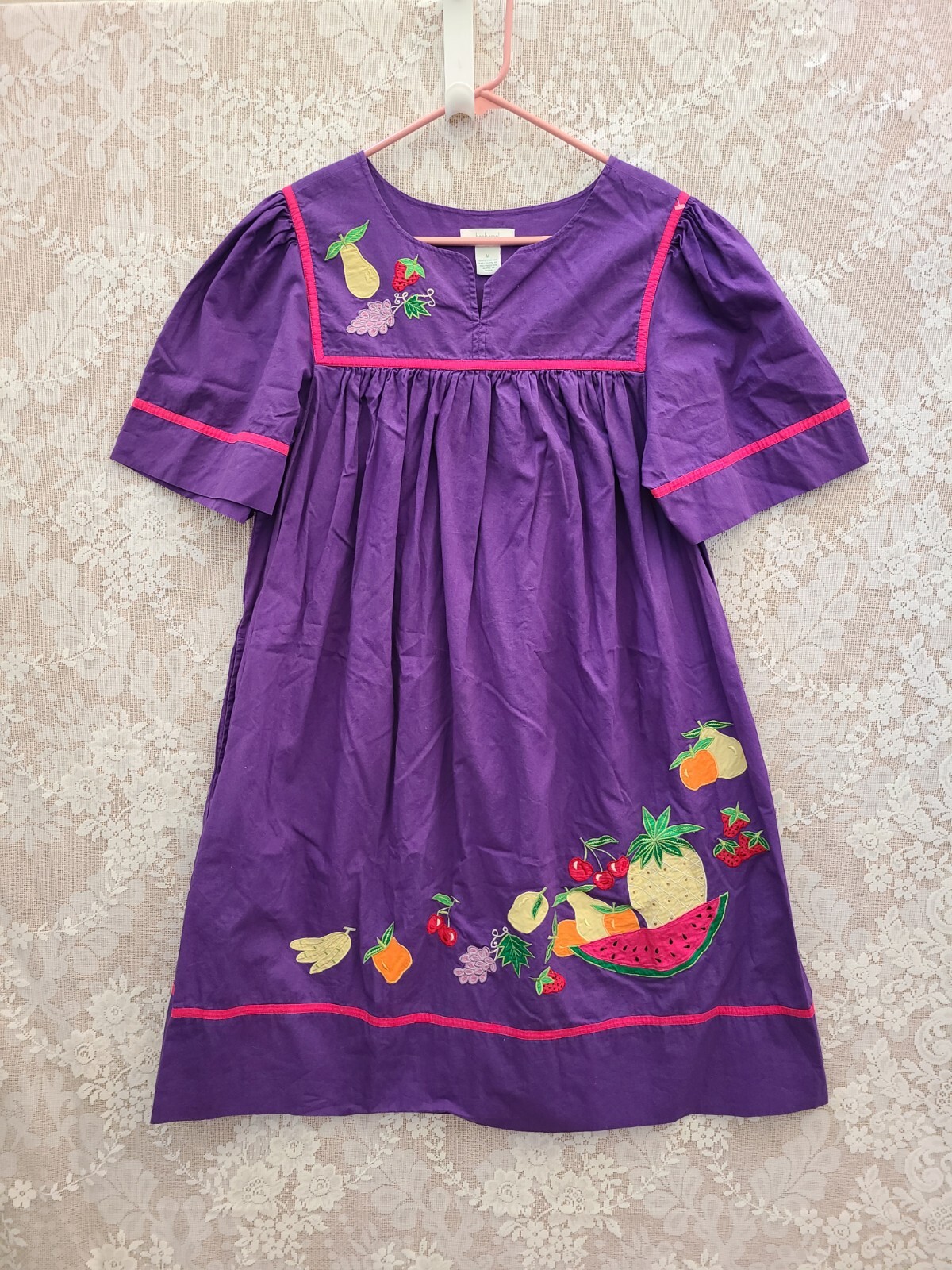 Rare Bechamel Purple Fruit Dress Muumuu With Pockets … - Gem