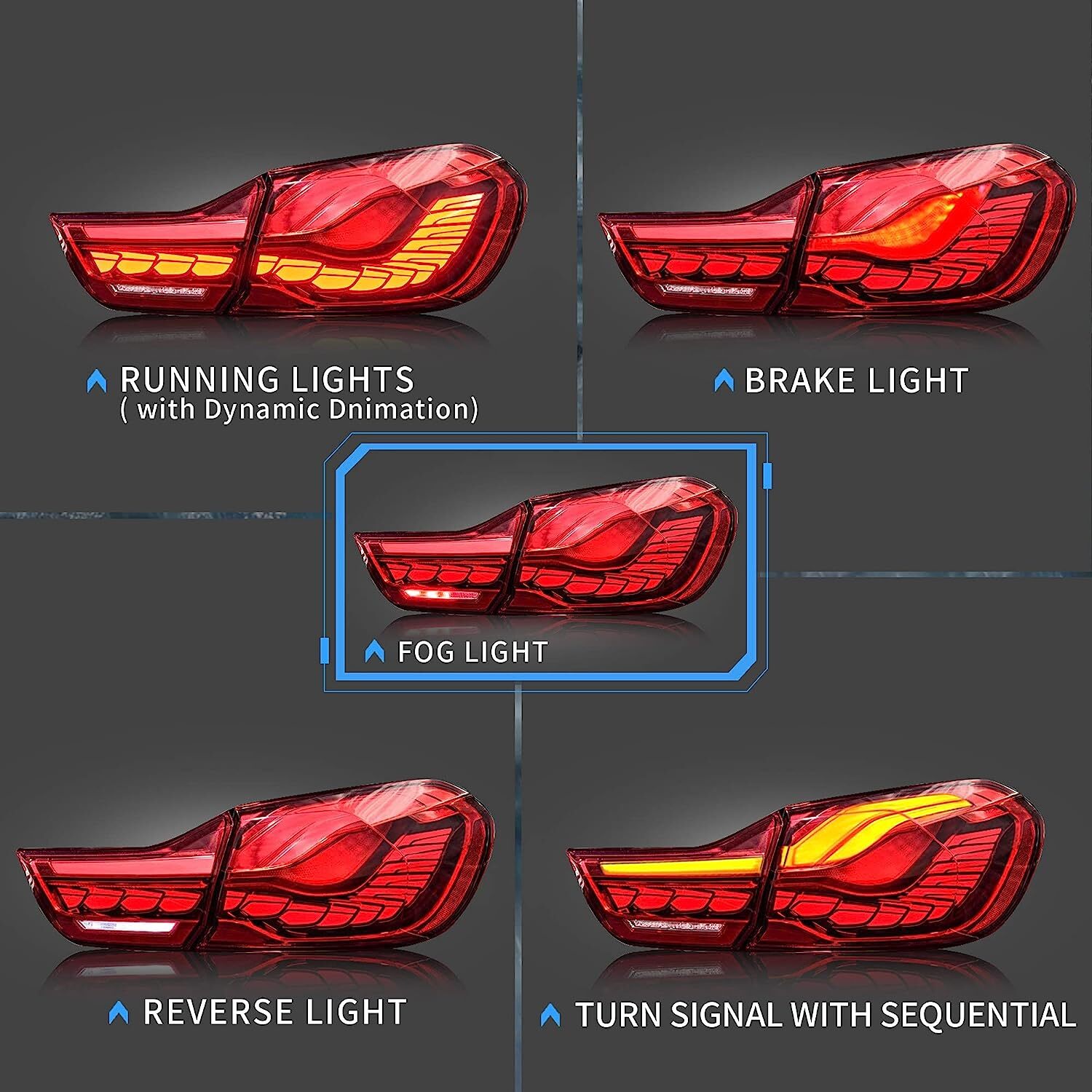 LED GTS Tail Lights For BMW 420i 430i 440i M4 F82 F83 F32 F36 2014-2020 ...