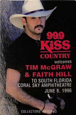 TIM MCGRAW & FAITH HILL CONCERT TOUR PASS, NEAR MINT, CORAL SKY ...