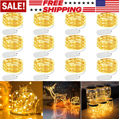 12 Pcs 20 LED 6.6ft Battery Operated Mini String Fairy Starry Lights ...