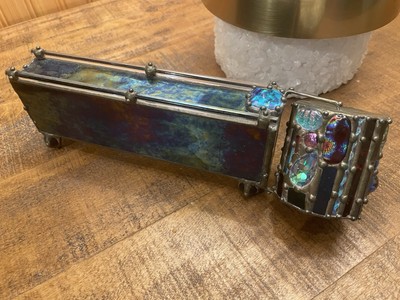 Sue Rioux The Sea Parrot Artist Signed Slag Stained Glass Kaleidoscope ...