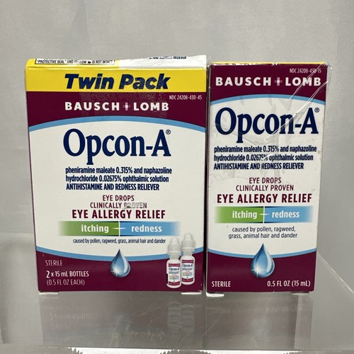 3 Bottles Bausch & Lomb Opcon A Allergy Relief Eye Drops, 0.5 oz | eBay