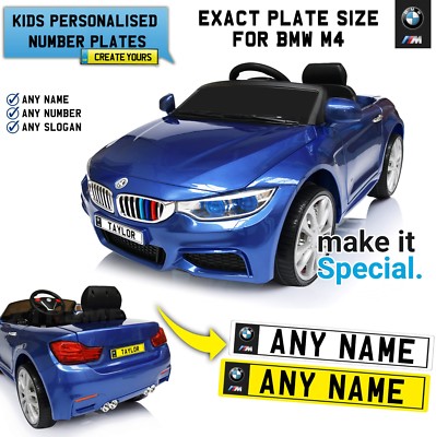Ride On BMW M4 Sport Personalised Number Plate For Kids Electric Car ...