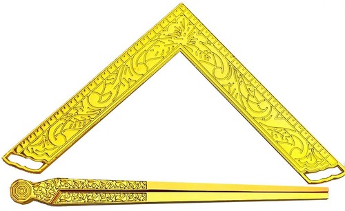 Masonic Lodge Ceremonial Accessories GOLD PLATED 6" LARGE Square ...