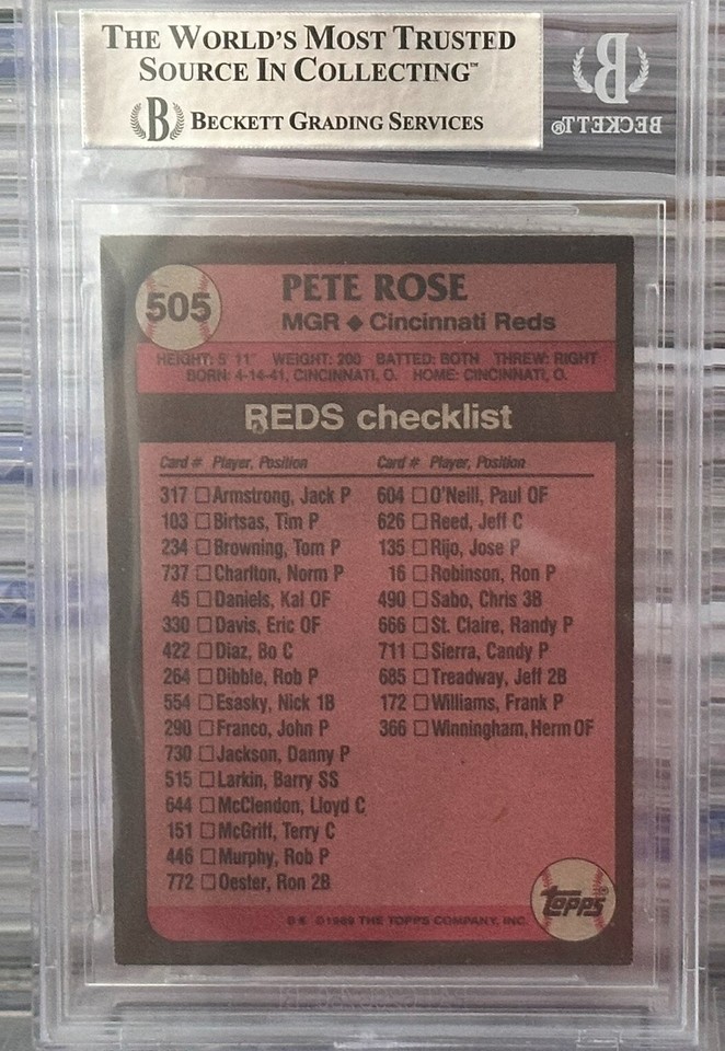 1989 Topps Manager Pete Rose #505 - ERRORS CARD | eBay