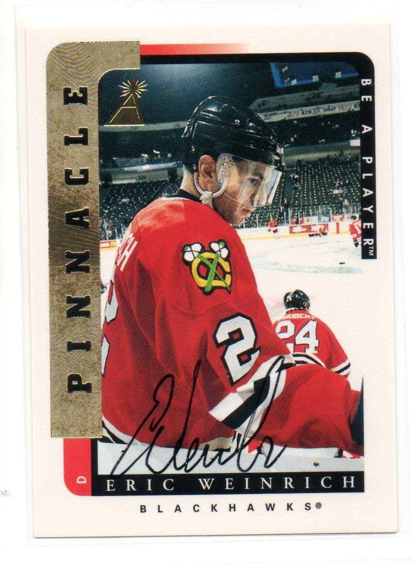 ERIC WEINRICH auto AUTOGRAPH card CHICAGO BLACKHAWKS 1996-97 PINNACLE ...