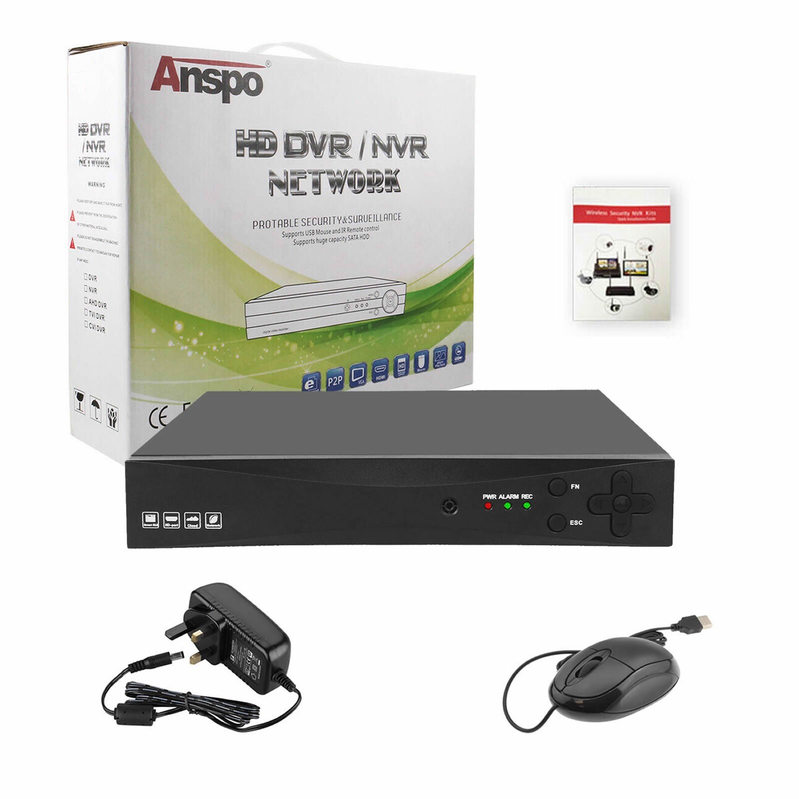 ANSPO CCTV DVR 8 Channel Full HD 1080P XMEye Home Security Recorder BNC ...