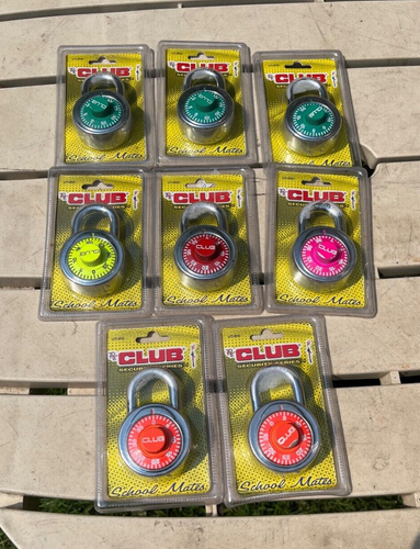 8 NEW ASSORTED COLORS CLUB SECURITY SCHOOL MATES PAD COMBINATION LOCKS ...