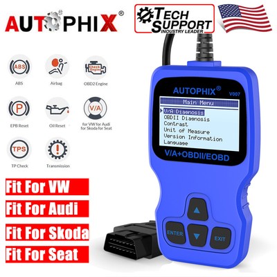 For VW/Audi OBD2 Scanner Code Reader All System Diagnostic Tool Oil EPB ...