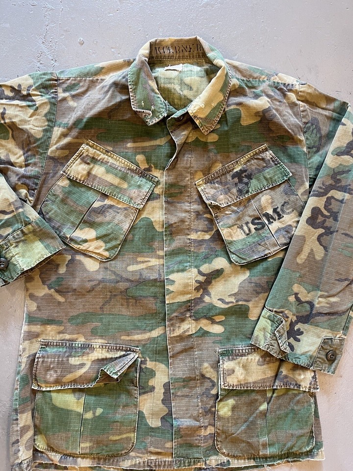 US Vietnam Era USMC 1969 ERDL Jungle Jacket Uniform Slant Pocket (flaw ...