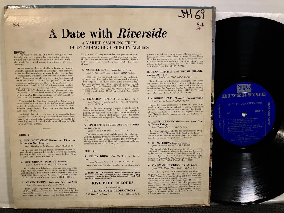A Date With RIVERSIDE LP RIVERSIDE S-4 MONO DG 1958 Jazz KENNY DREW ...
