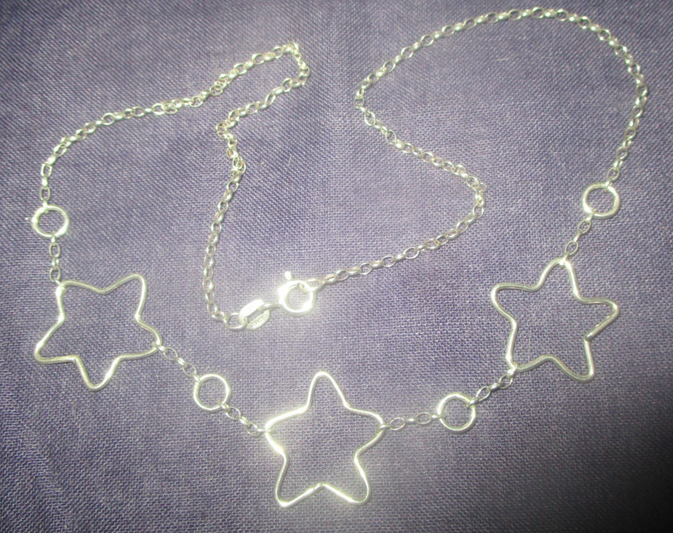 925 Silver Star Design Necklace - 17 inch (3254) | eBay UK