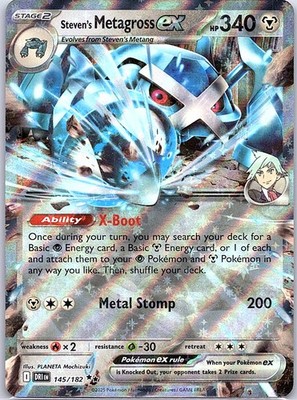 Steven's Metagross ex 145/182 SV10: Destined Rivals - Pokemon Card - NM ...
