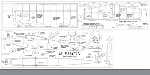 Carl Goldberg's Jr Falcon RC Airplane Printed Plans | eBay