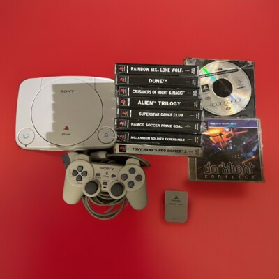Playstation 1 Console 10 Games Bundle Crash Tony Hawk 2 Alien Trilogy ...