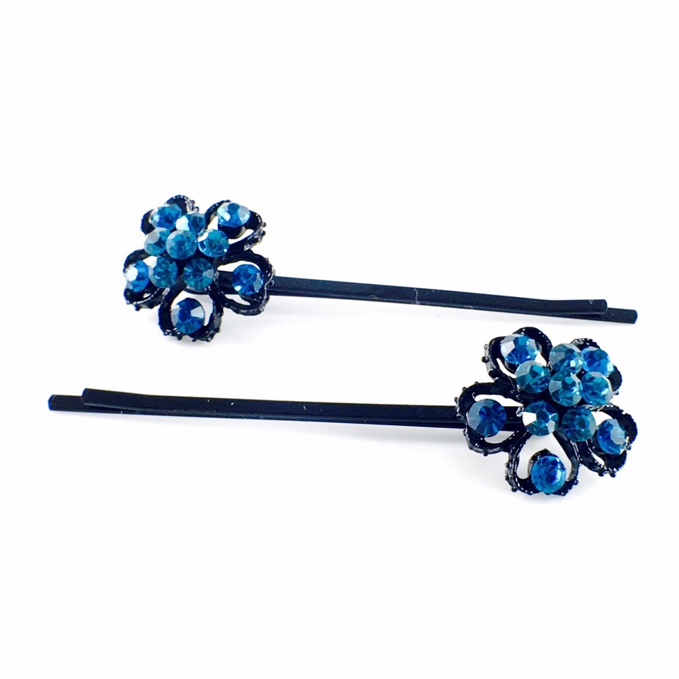 USA Bobby Pin Rhinestone Crystal Hair Clip Hairpin Jeweled Vintage ...