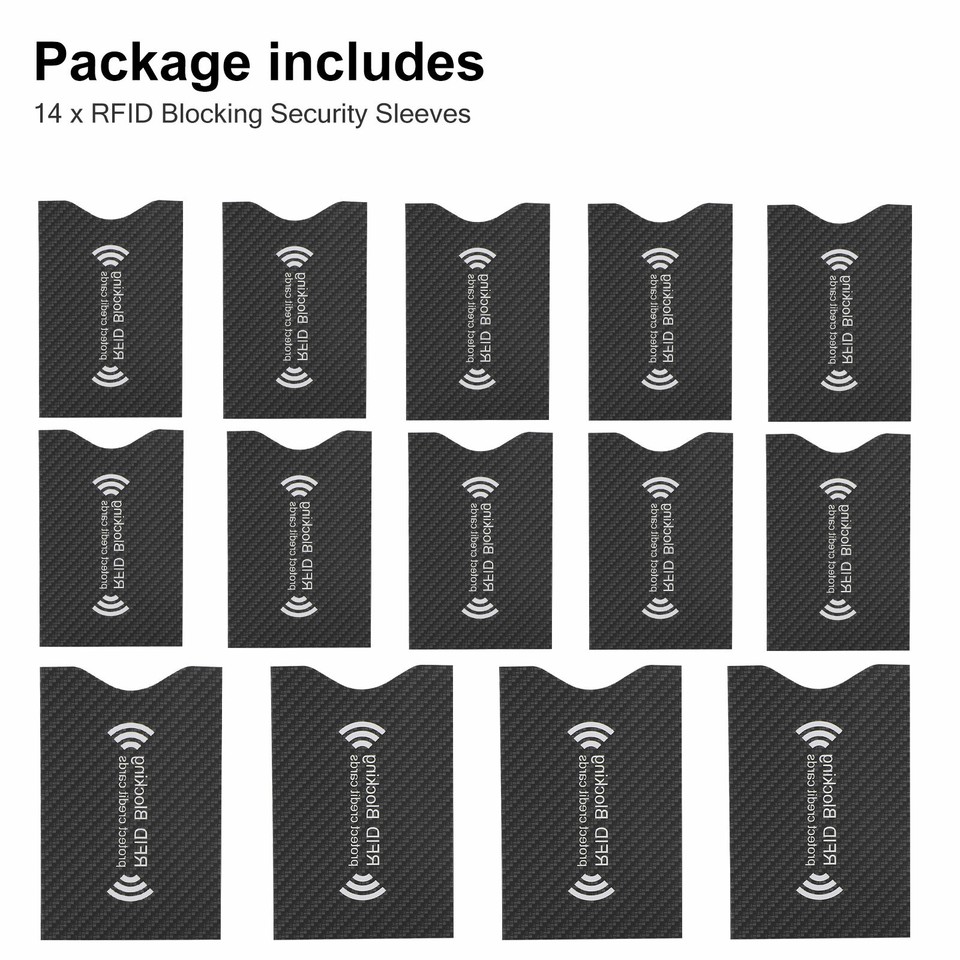 14x RFID Blocking Sleeve Credit Card Protector Anti Theft Safety Shield ...