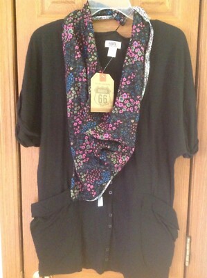 NWT Route 66 Women's Black Dolman Cardigan With Multi-Color Removable ...