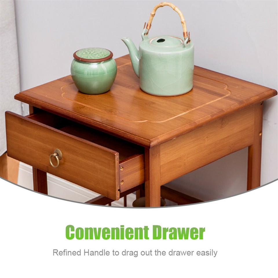 Telephone Table Plant Stand Bedside End Table Hall Lamp Wood Unit Side ...