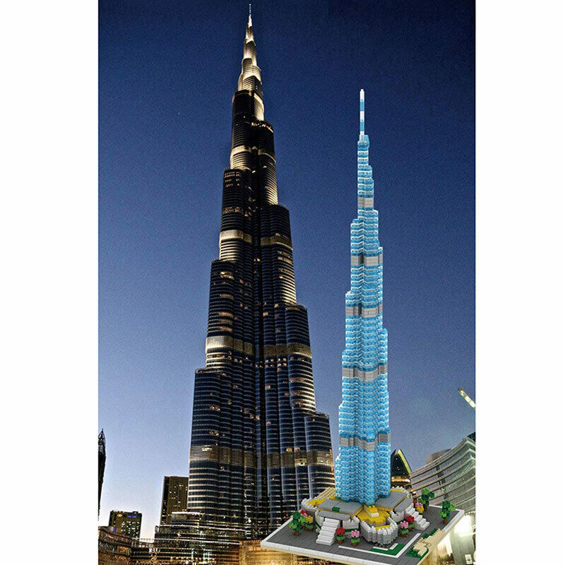 LIYanna 1681Pcs Architecture Model Burj Khalifa Tower Dubai Building ...