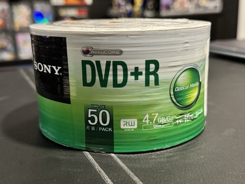 SONY DVD+R : 4.7 GB Optical Media ~ 50 Pack 50DPR47SP Factory Sealed ...