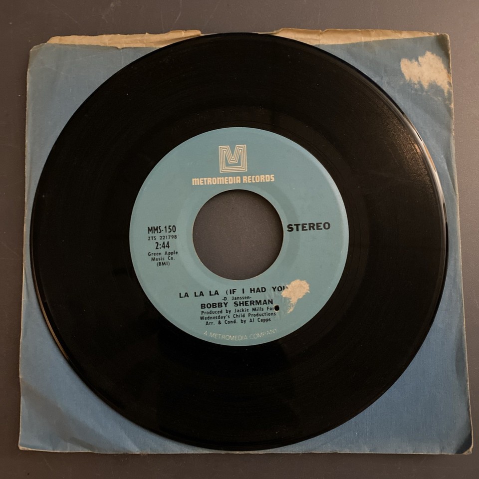 Bobby Sherman 45rpm Record Time / La La La If I Had You 7” Inch Vinyl ...