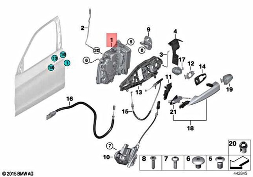 Genuine BMW Alpina X5 X6 B7 F15 F16 F85 F86 System Lock Front Right ...