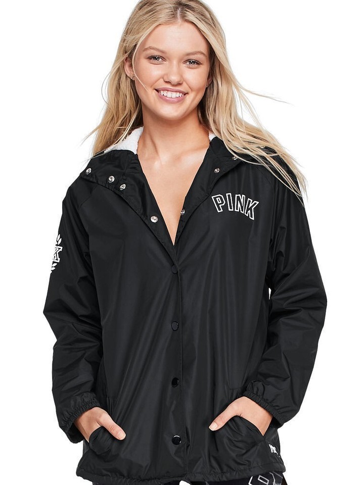 S VICTORIA SECRET VS PINK Limited Edition Black Sherpa Lined Coaches ...