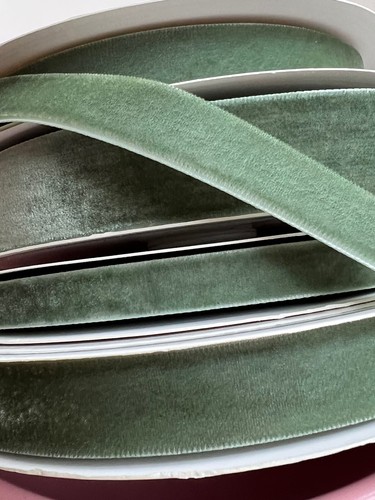 Vintage Green | Sage Velvet Ribbon 9 |16 | 22 mm Wedding Gift - by the ...