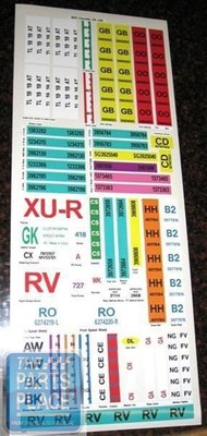 1970 Chevrolet Chevelle SS LS6 Body Codes Decal Kit - Vinyl | eBay