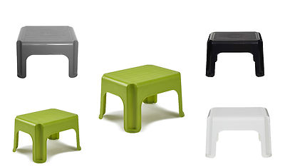PLASTIC STEP UP STOOL MULTI PURPOSE LIGHTWEIGHT KITCHEN BATHROOM OFFICE ...