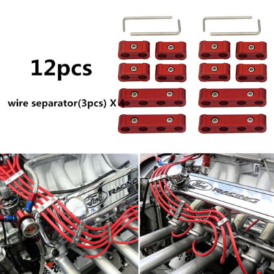 12Pc Aluminum Spark Plug Wire Separator Divider Electrical Screen Wire ...