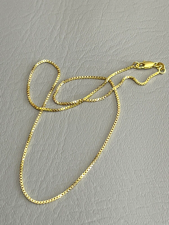 SHARP!! STAMPED 18K GOLD FILLED 1.6mm BOX CHAIN 24" LONG FITS PENDANT ...