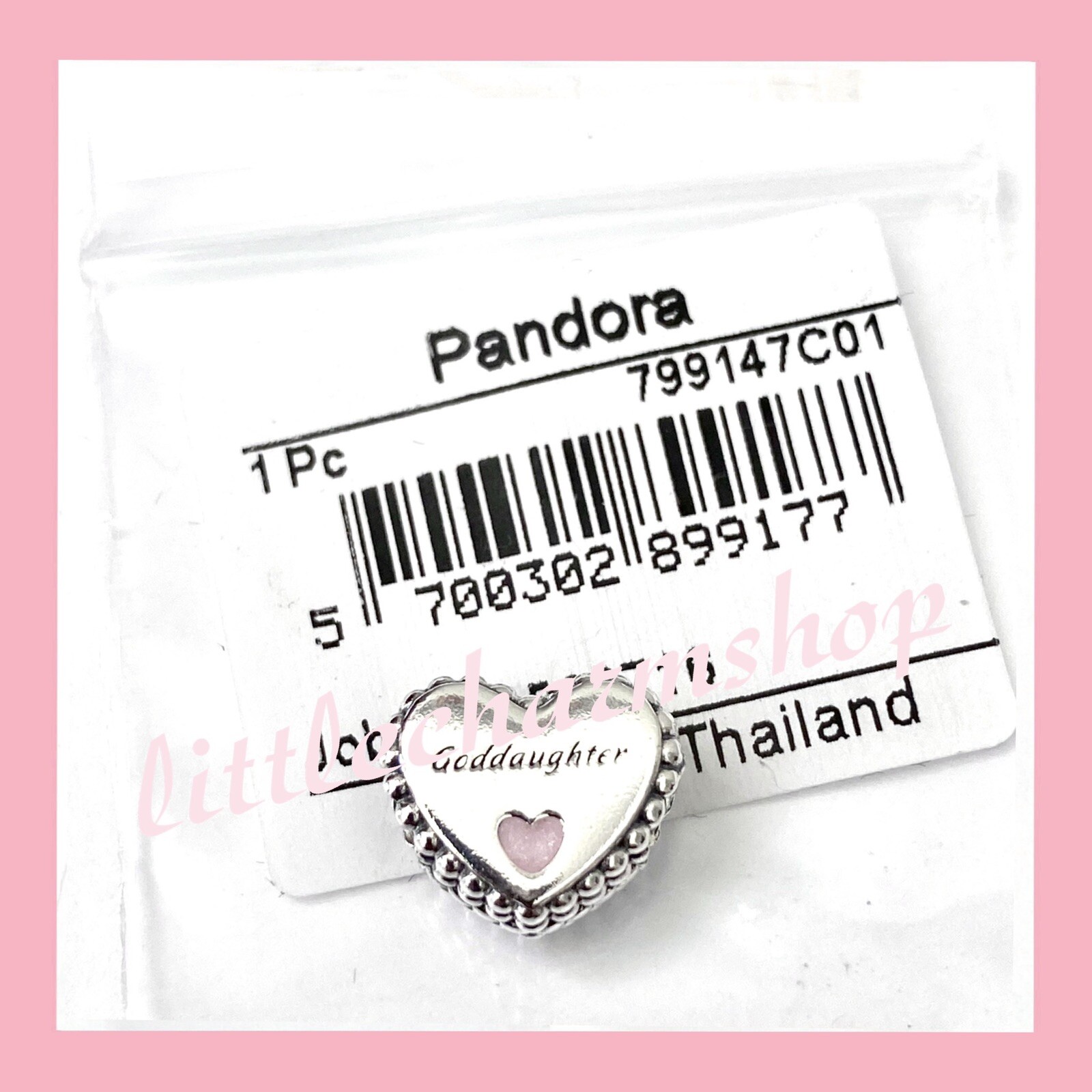 NEW Authentic Genuine PANDORA Silver Goddaughter Heart Charm ...
