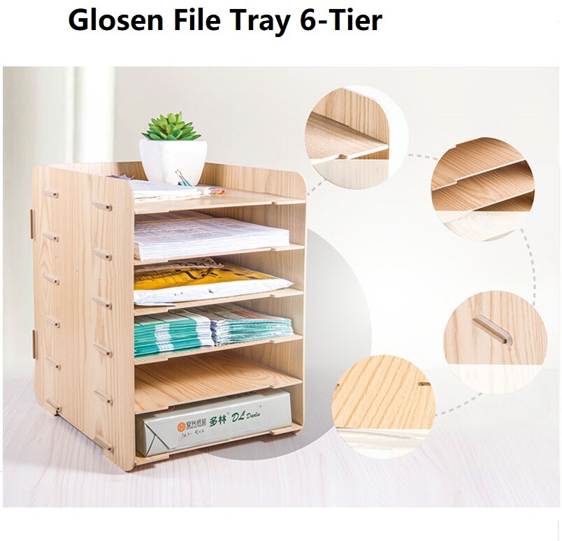 Office Desktop Wooden A4 Document File Tray Stationery File Storage ...