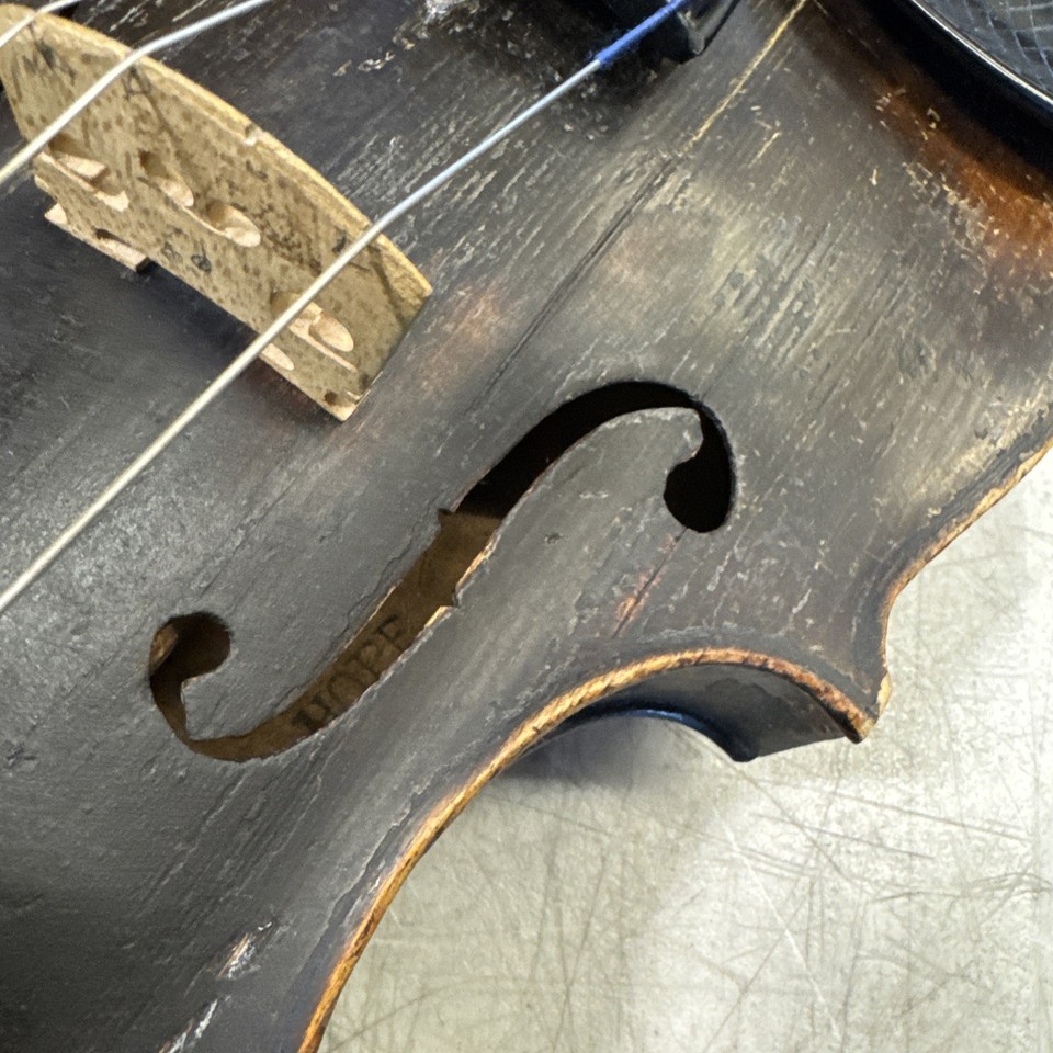 Hopf Back & Inside burn stamp Old 4/4 Violin 2 pc back, Made in Germany ...