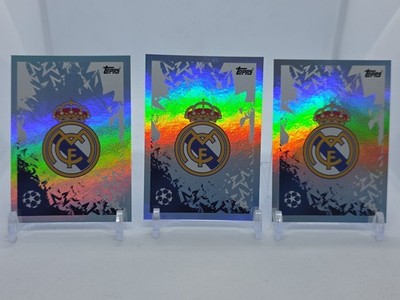 3x 2024-25 Topps UCL UEFA Champions League Real Madrid CF Team Badge ...