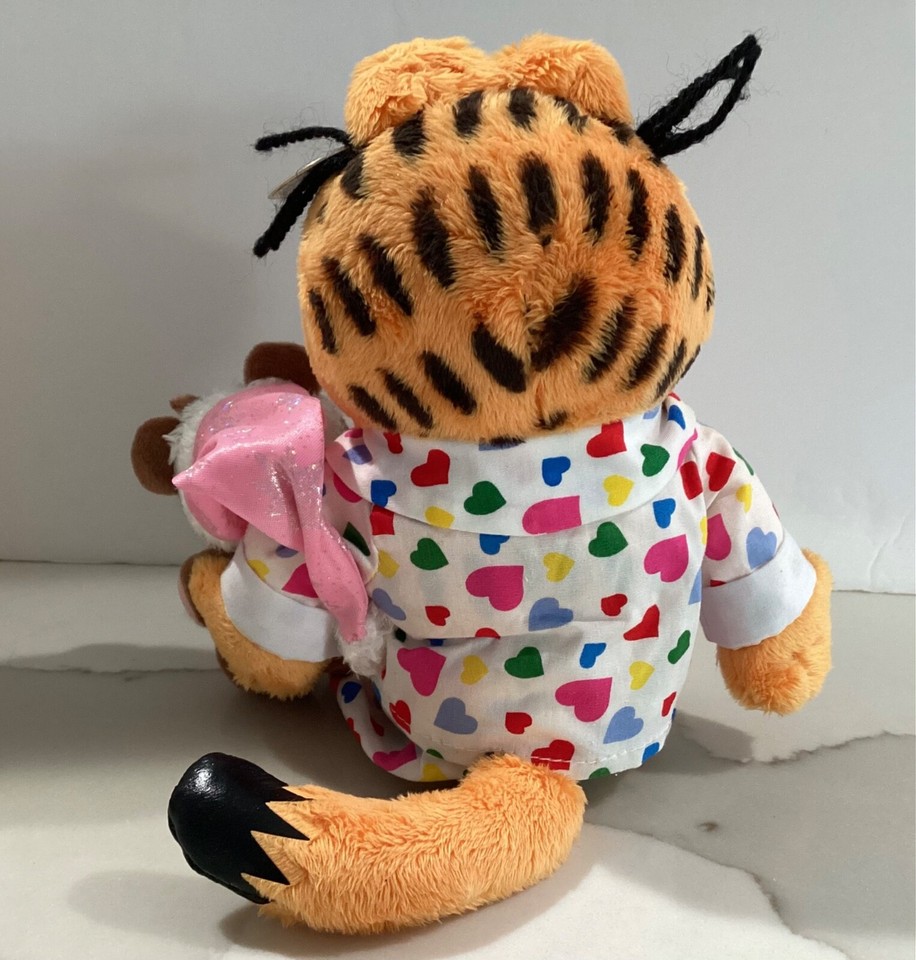 Ty GOODNIGHT GARFIELD in Pajamas with POOKY BEAR Beanie Baby Plush 9 ...