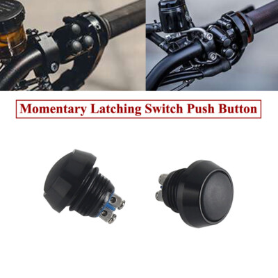 Universal Black Momentary Latching Switch Push Button For Harley Softail Dyna | eBay UK
