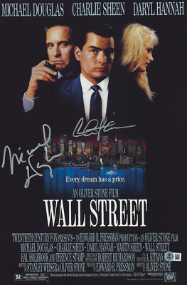 Michael Douglas Charlie Sheen Signed Autograph Wall Street 12x18 Photo ...