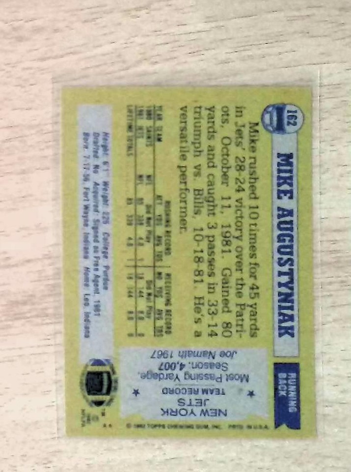 MIKE AUGUSTYNIAK 1982 Topps Football #162 BUY ANY 2 ITEMS FOR 50% OFF ...