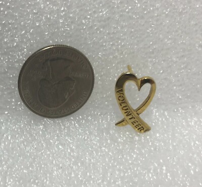 Volunteer Ribbon Heart Pin | eBay