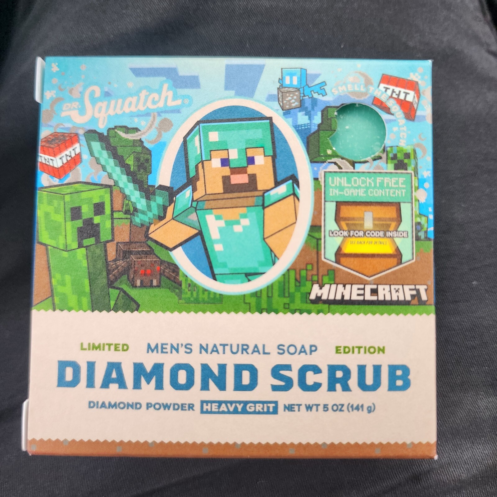 RARE Dr. Squatch Minecraft Soap Diamond Scrub Limited Edition