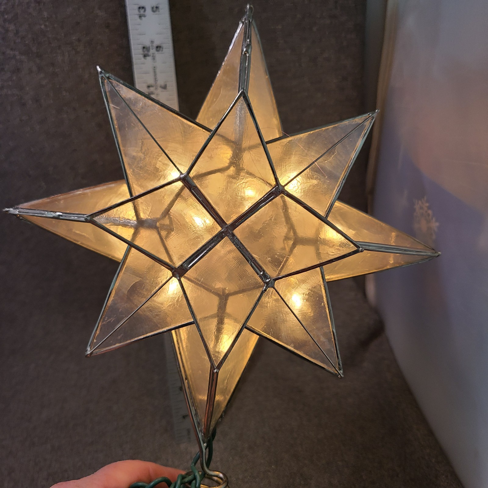 11” Capis Shell Star of Bethlehem Illuminated Tree Topper All Lights ...
