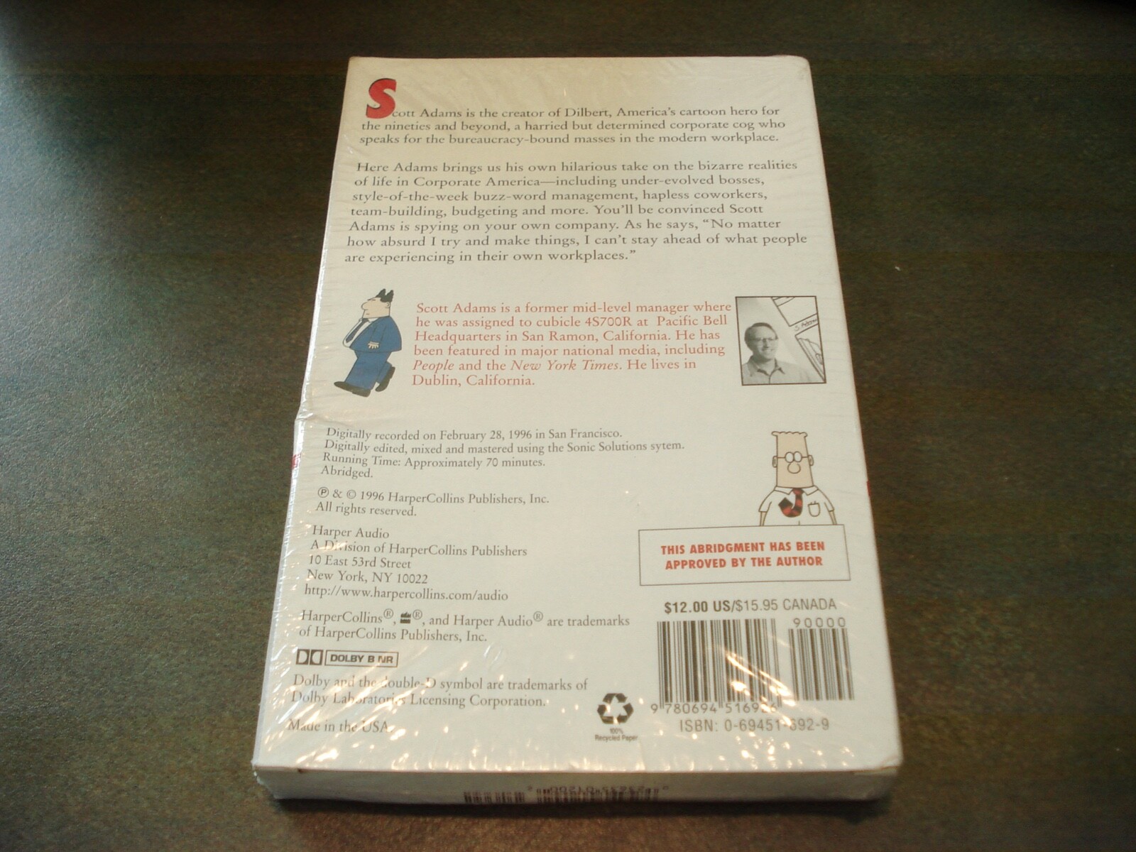The Dilbert Principle:by Scott Adams (1996) AudioBook ~ Cassette~ Read ...