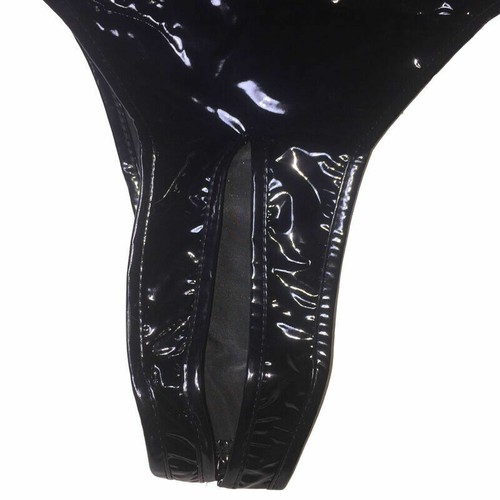 Women's Sexy Cupless Teddy Leotard PVC Leather Bodysuit Wet Look ...