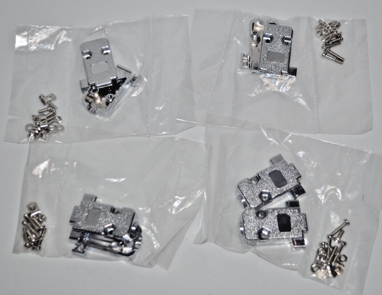 Lot of 4 NEW 977-009-020R121 Silver Plastic 9P D-Sub Backshell ...